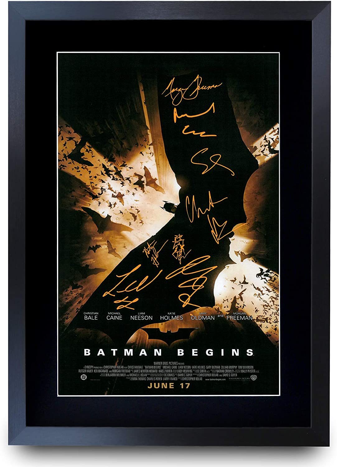 Batman Christian Bale Trilogy Signed Pre Printed Autograph A3 Poster ...