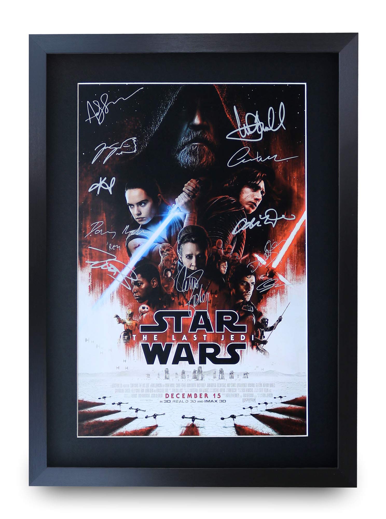 Star Wars A3 Framed Movie Film Poster Collection Signed Printed Saga ...