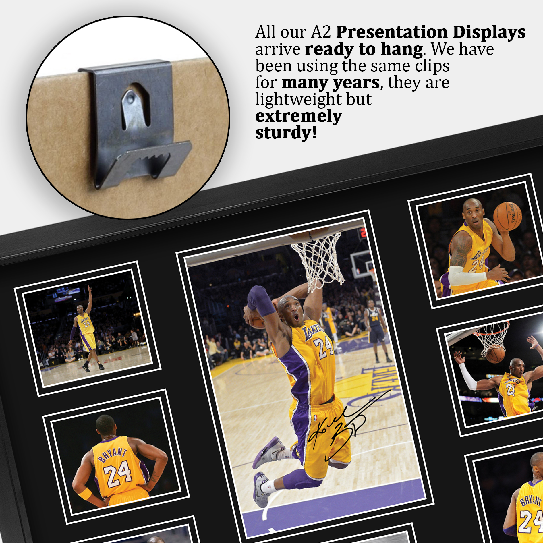 Kobe Bryant Excellent Gift Idea Framed Autograph Picture for Basketball ...