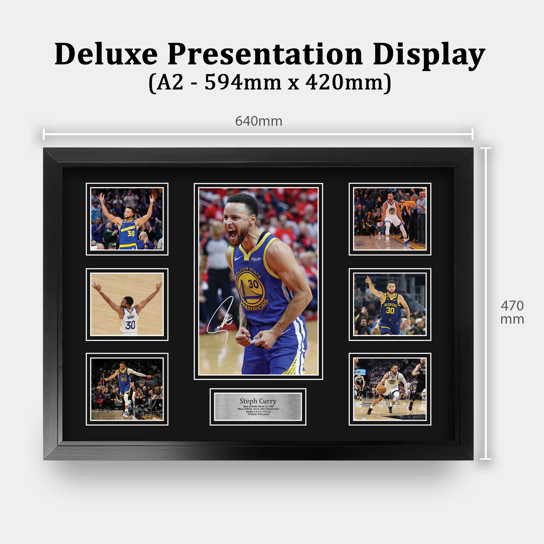 Steph Curry Excellent Gift Idea Framed Autograph Picture for Basketball ...