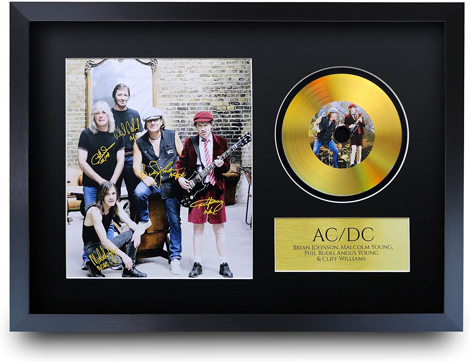 ACDC A3 Framed Gift Idea Signed Autograph Picture Printed Gold Disc a ...