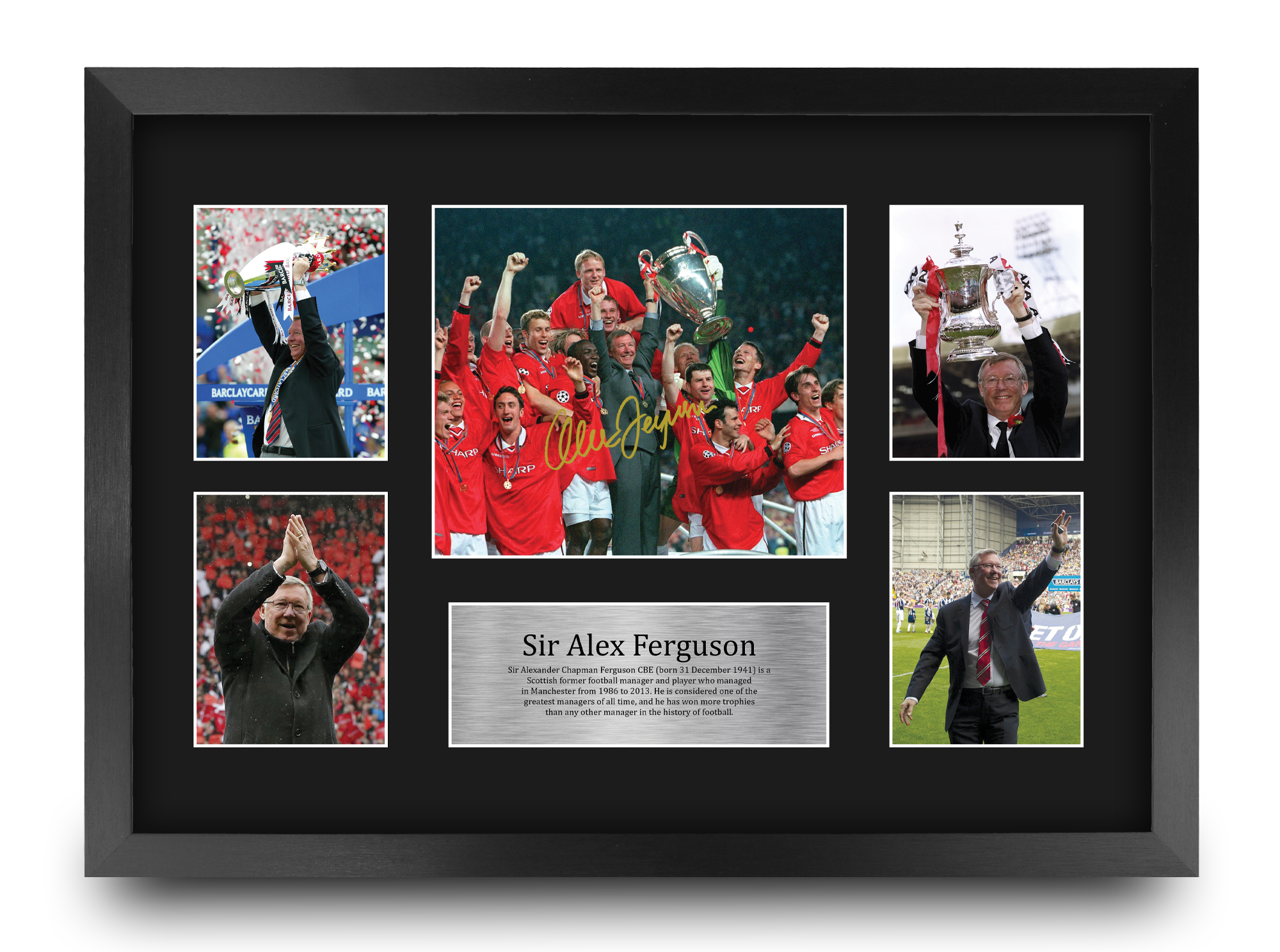 Sir Alex Ferguson Signed A4 A3 Framed Printed Autograph Manchester ...