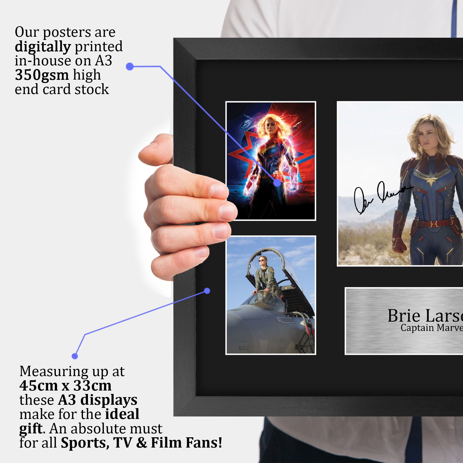 Brie Larson Signed Pre Printed Autograph A4 Photo Gift For a Captain ...
