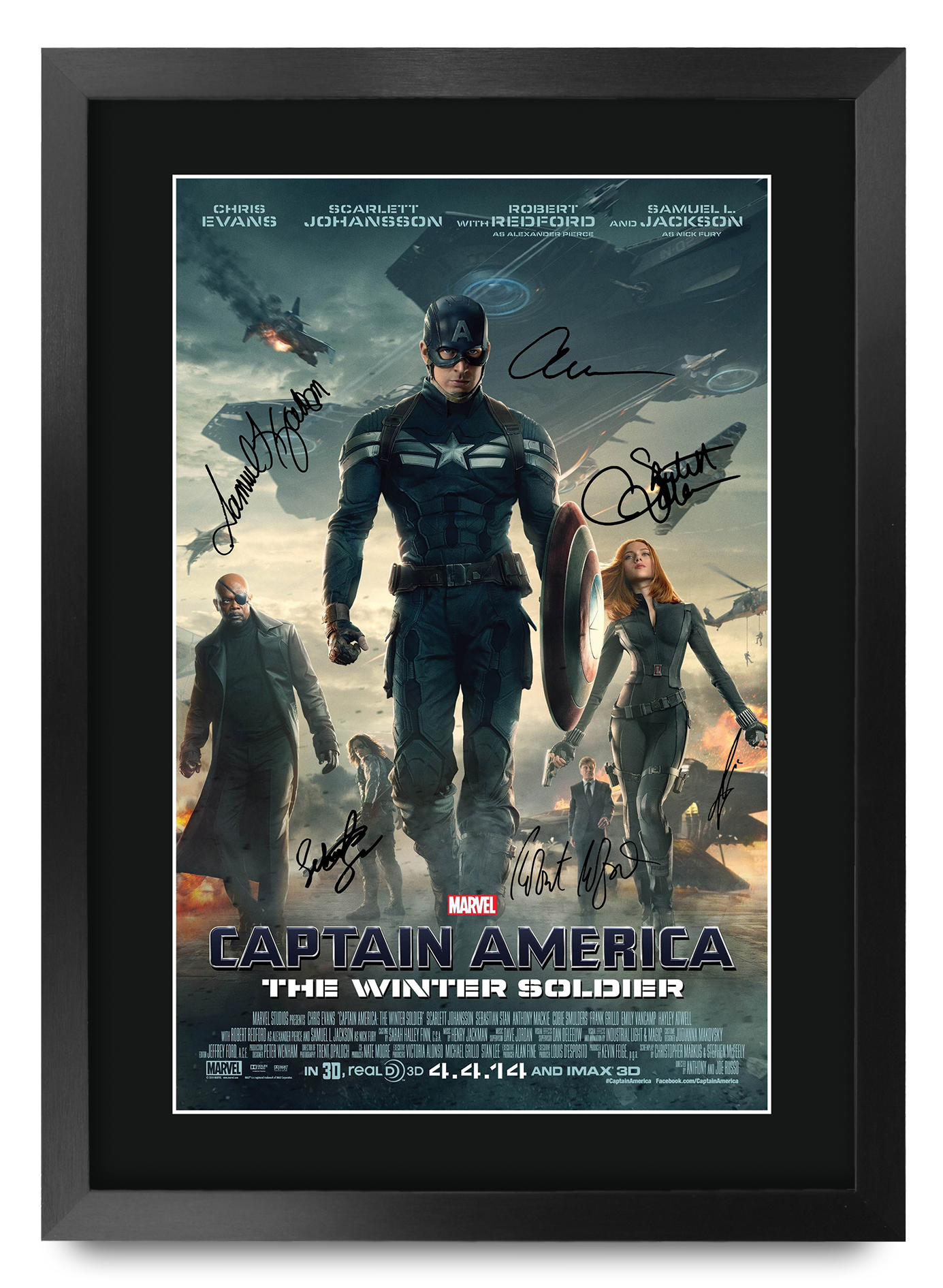Captain America Movie Collection Signed Pre Printed A3 Poster Chris ...