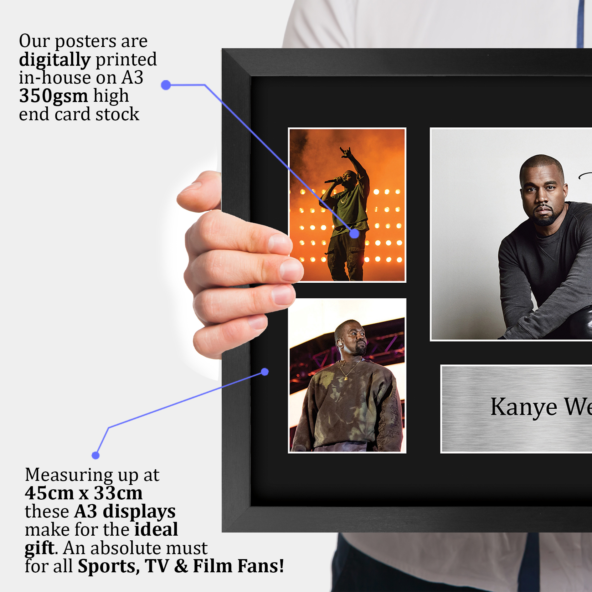 Kanye West Signed Pre Printed Autograph A4 Photo Gift For a YE Rap Fan ...