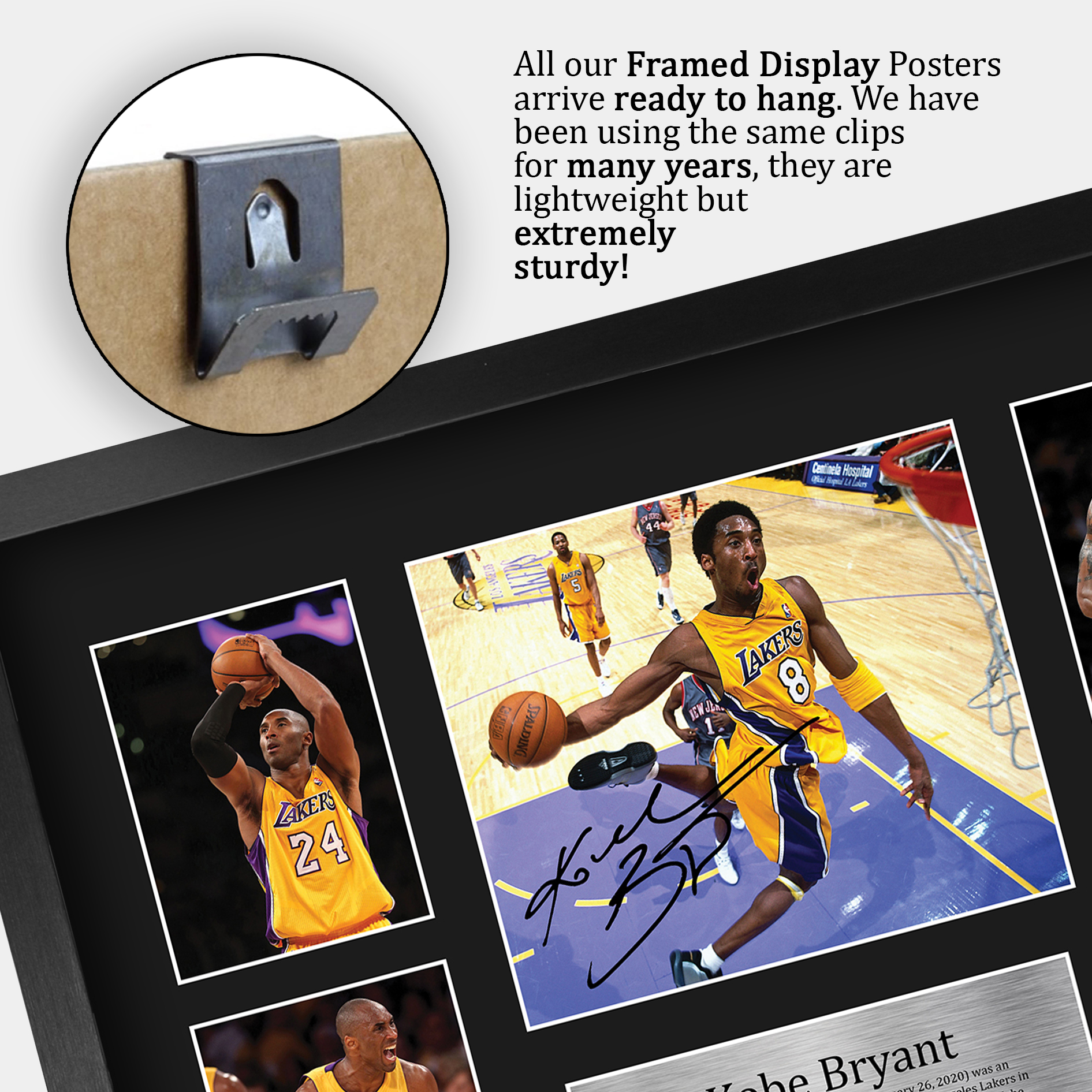 Kobe Bryant Excellent Gift Idea Framed Autograph Picture for Basketball ...