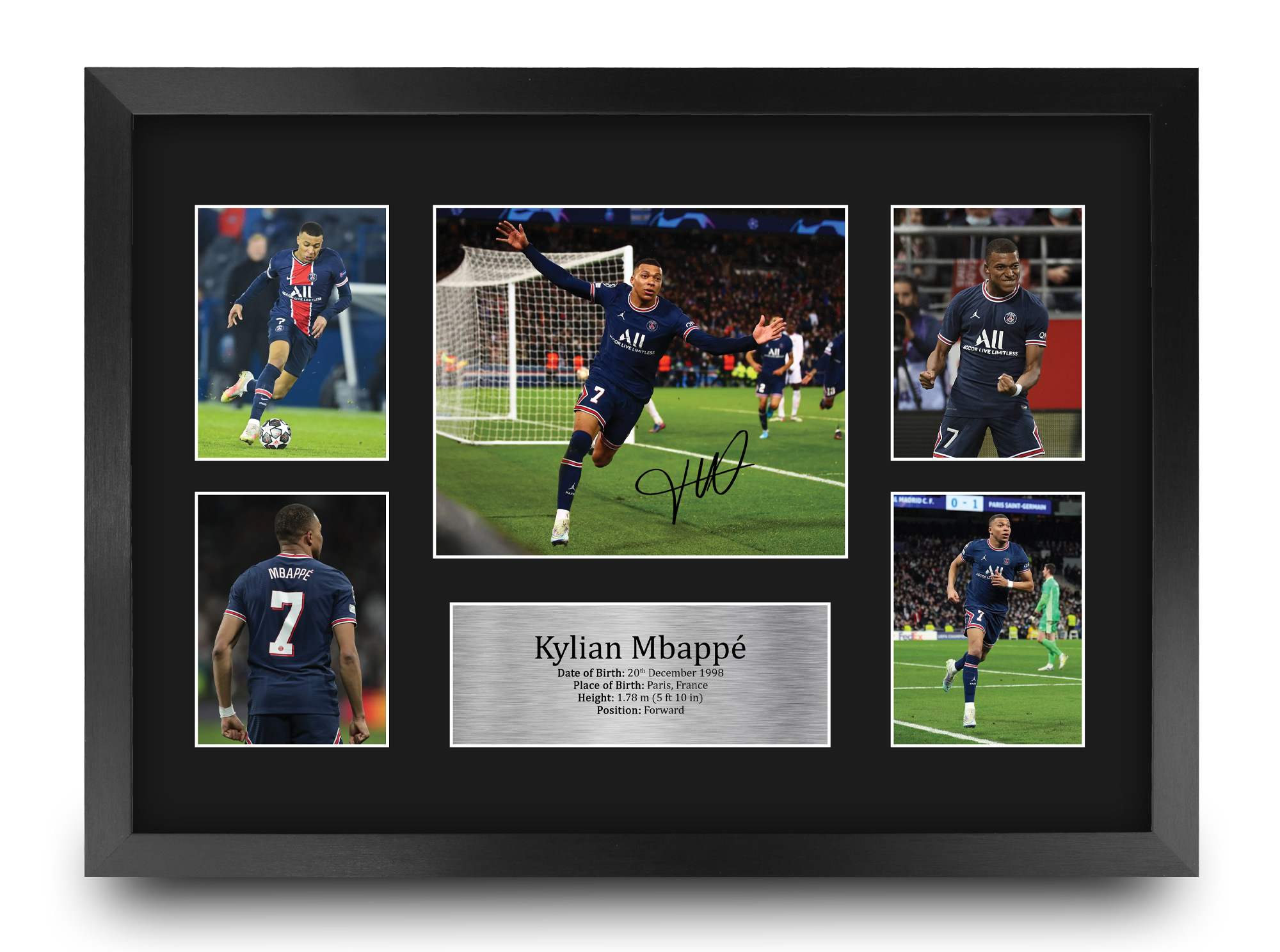 Kylian Mbappe Signed Framed Printed Autograph Memorabilia PSG France ...