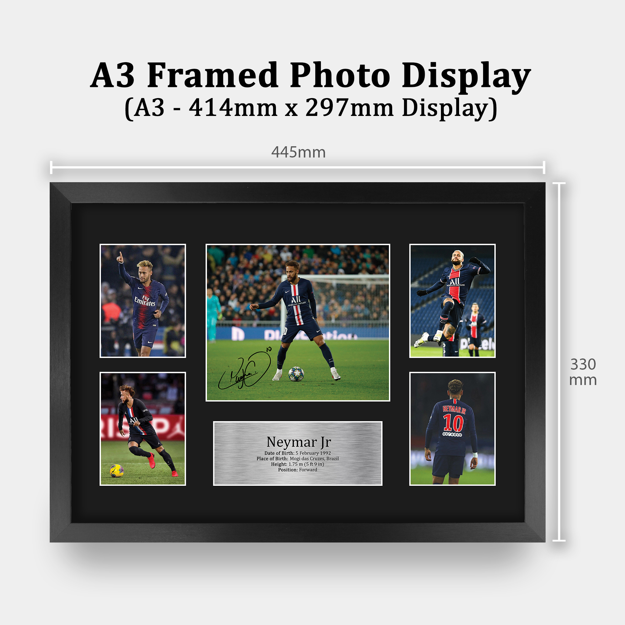 Neymar Jr Signed PSG Brazil Pre Printed Autograph Photo Memorabilia ...