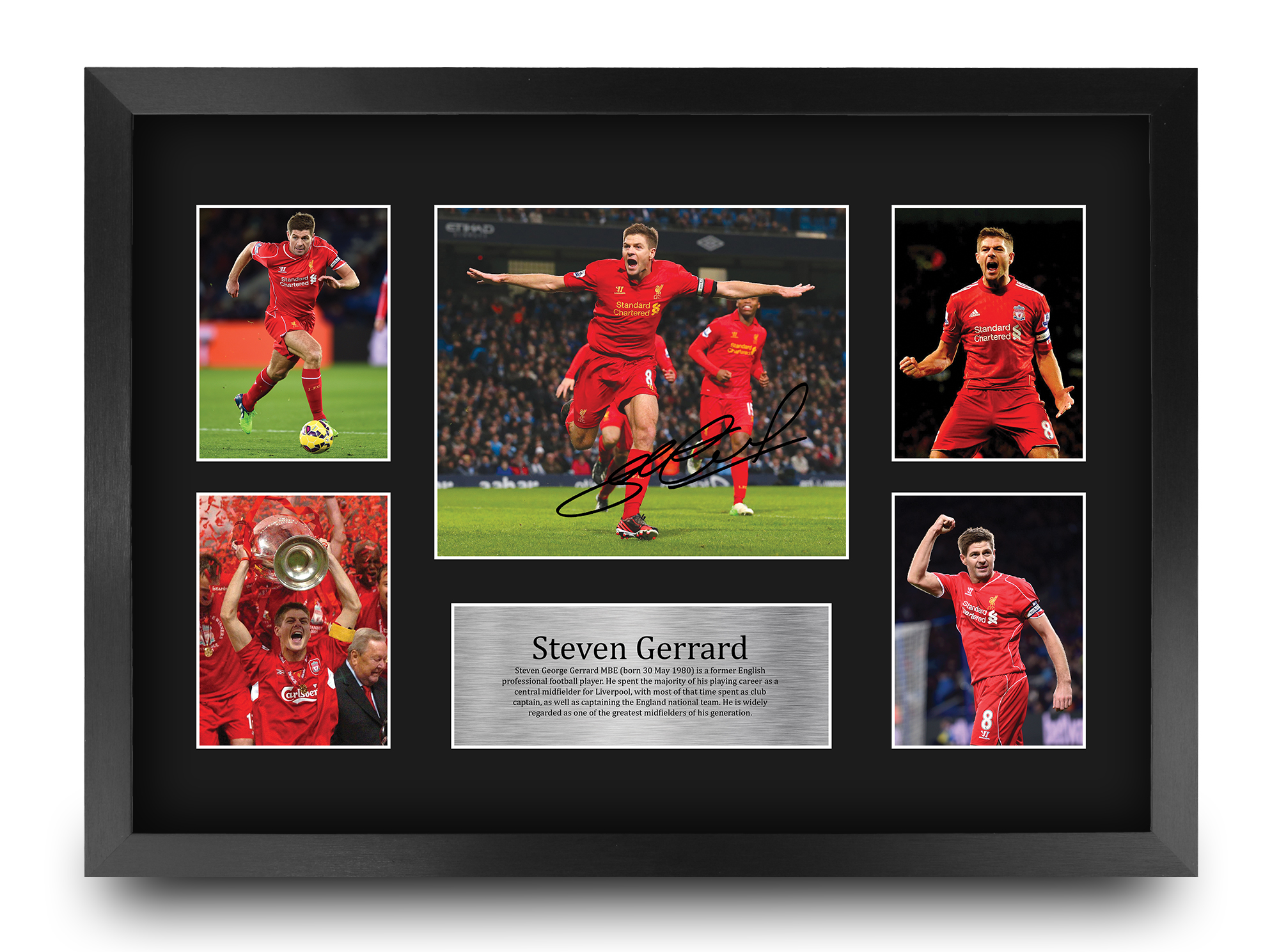 Stephen Gerrard Liverpool Framed Printed Autograph Picture for Football ...