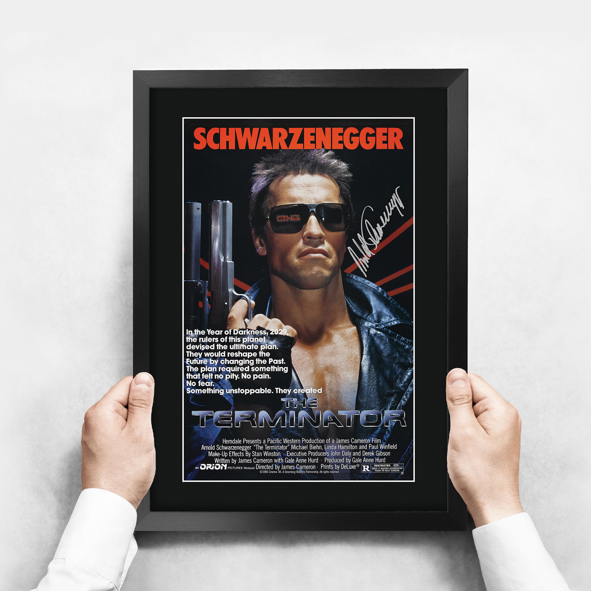 The Terminator A3 Framed Movie Film Poster Signed Photo Schwarzenegger ...
