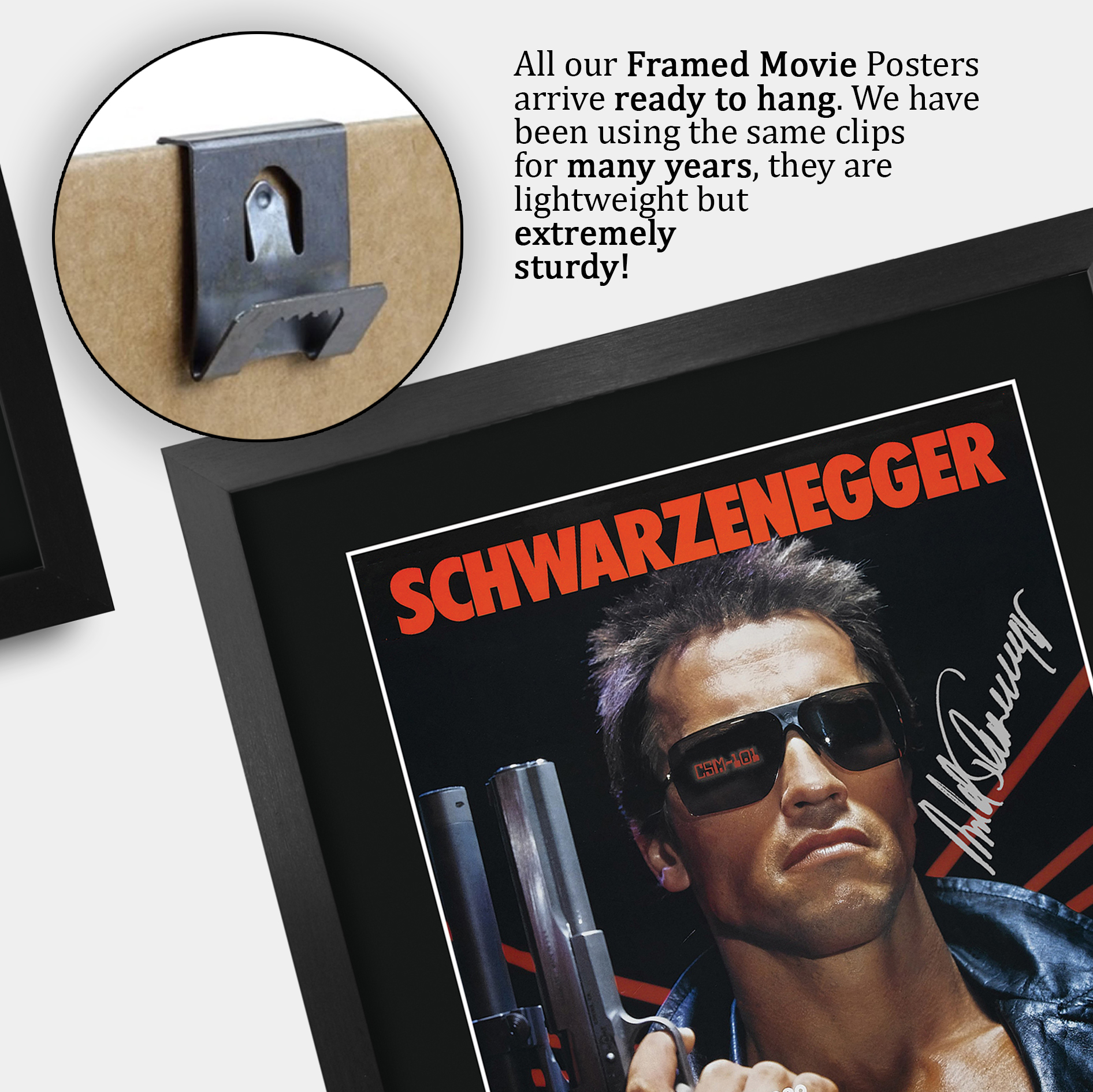 The Terminator A3 Framed Movie Film Poster Signed Photo Schwarzenegger ...