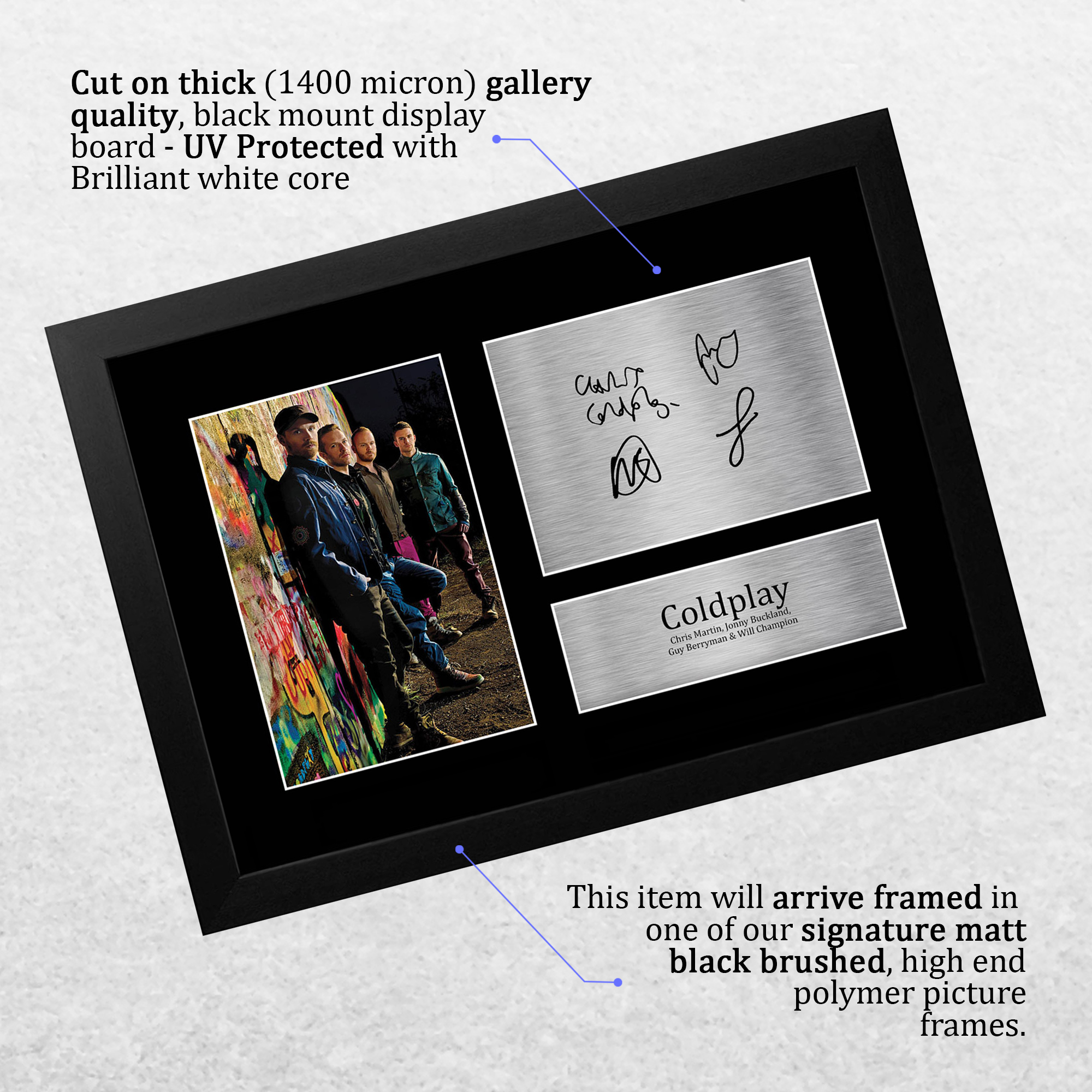 Coldplay Signed Pre Printed Autograph A4 Photo Gift For a Rock Fan ...