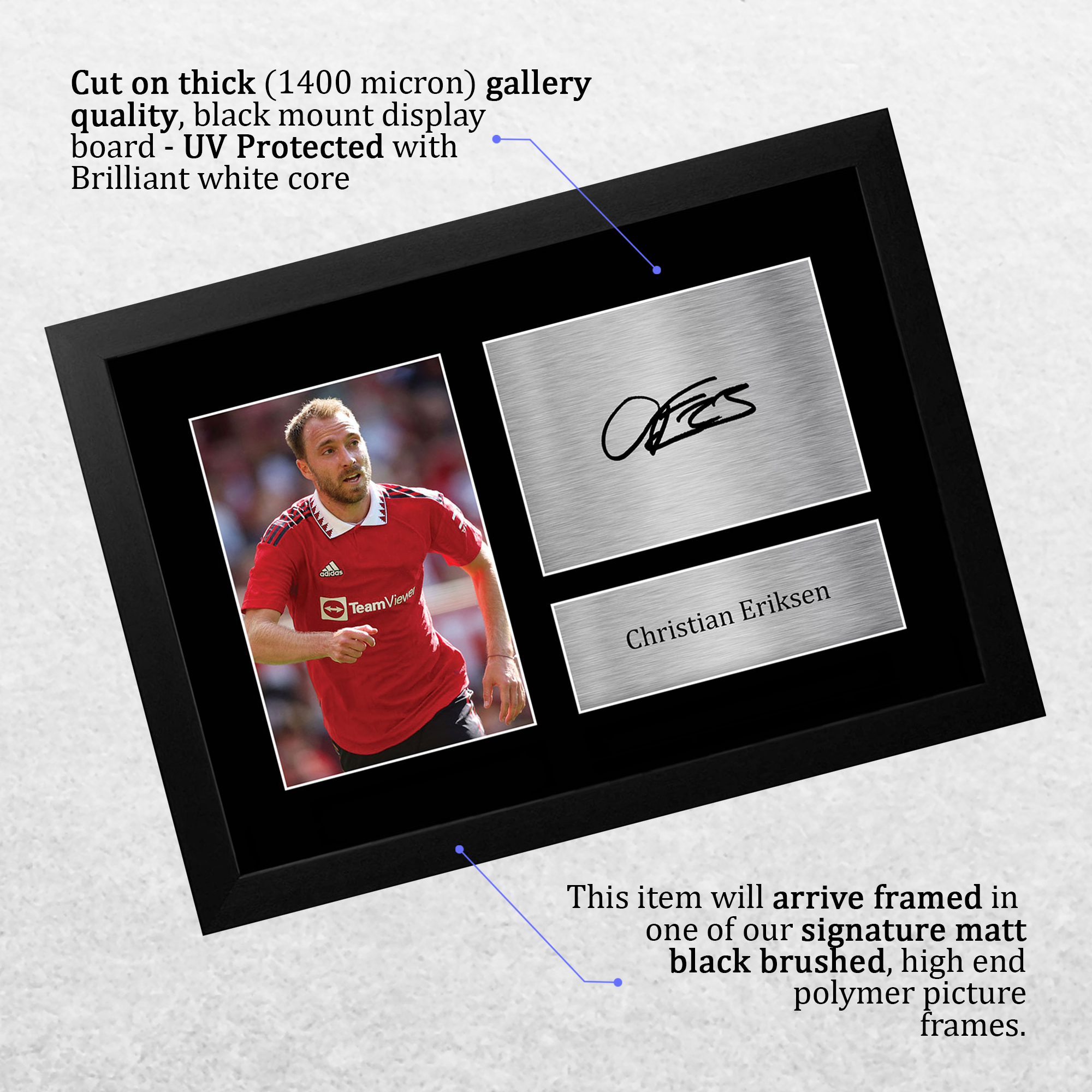 Christian Eriksen Man United Printed Autographed Picture for Football ...