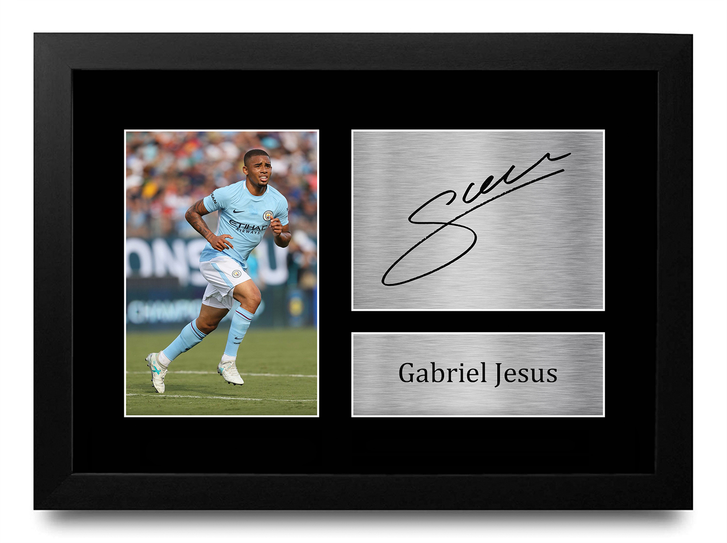 Gabriel Jesus Signed A4 Framed Printed Autograph Manchester Man City ...