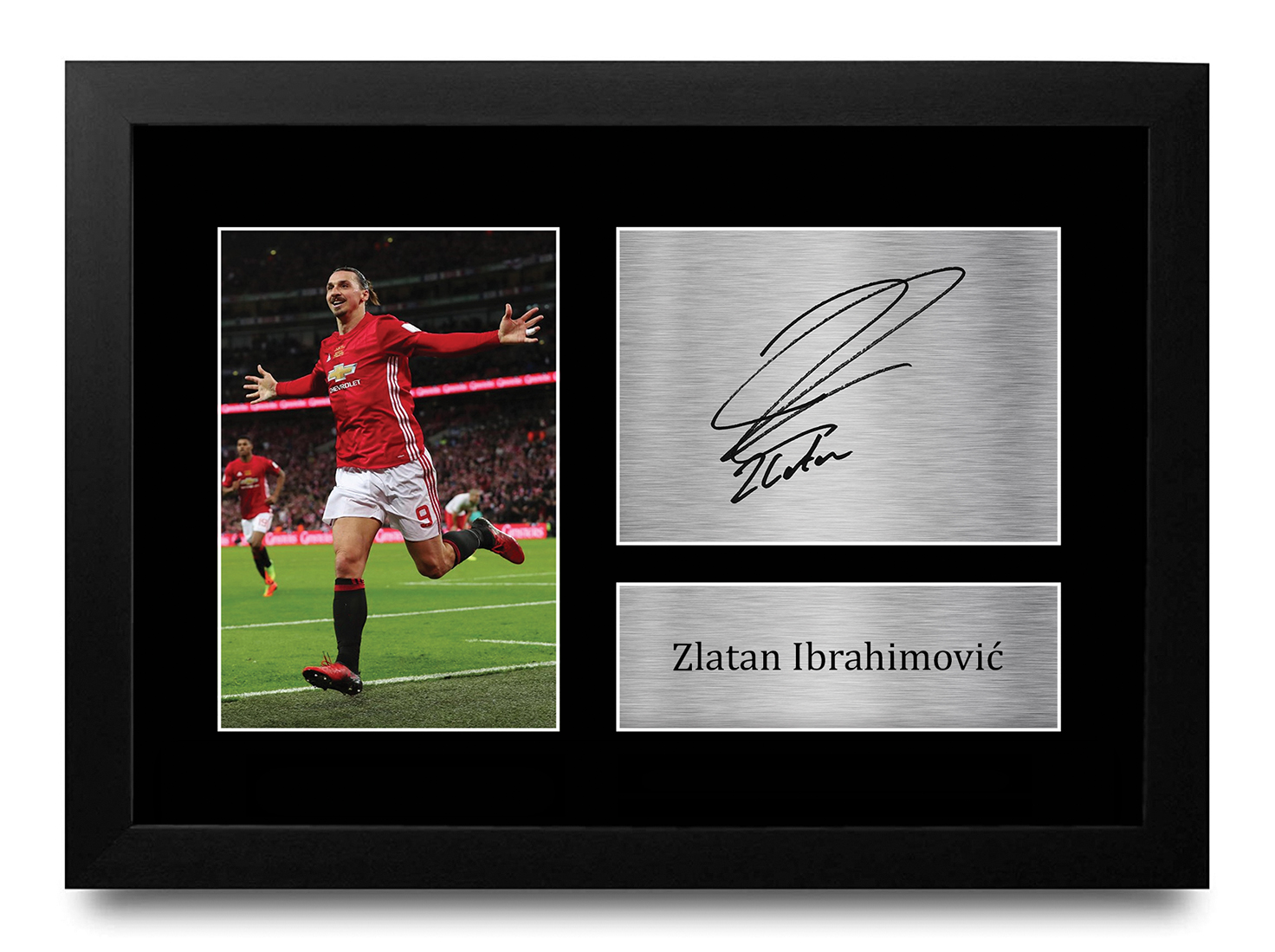 Zlatan Ibrahimovi? Signed A4 Framed Printed Autograph Man United Print ...