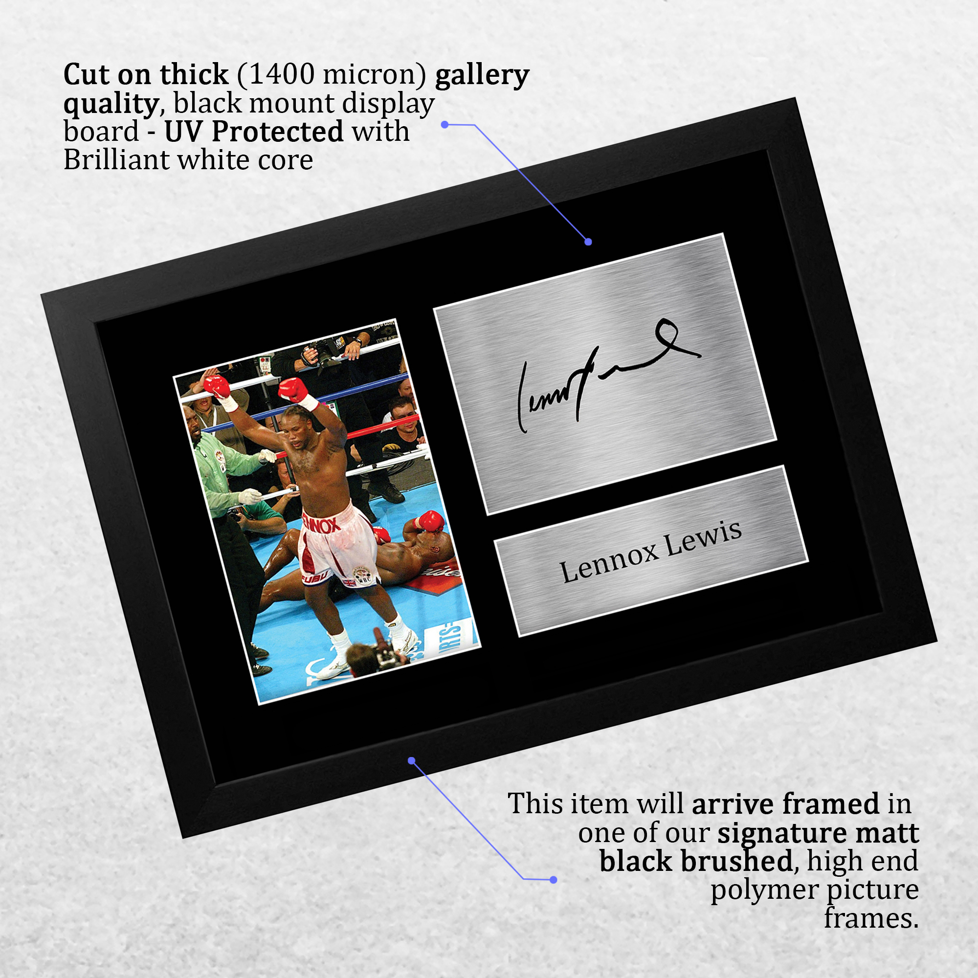 Lennox Lewis Signed Pre Printed Autograph A4 Photo Gift For a Boxing ...