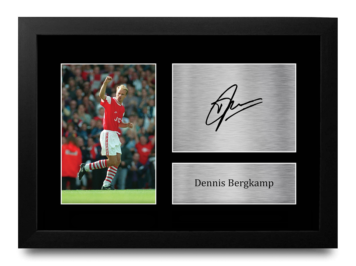 Dennis Bergkamp Signed Arsenal Pre Printed Autograph Photo Memorabilia ...