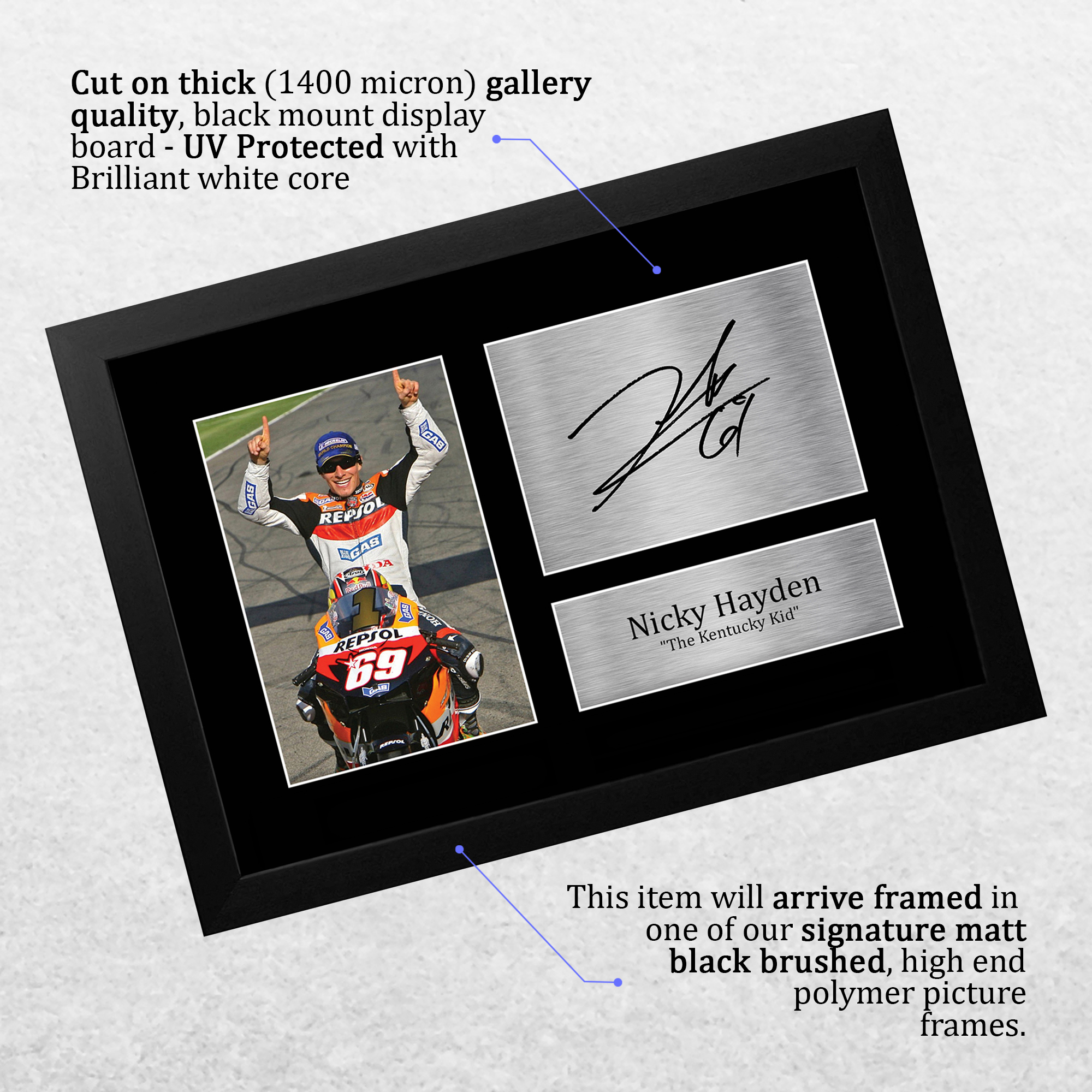 Nicky Hayden Signed Pre Printed Autograph A4 Photo Gift For a MotoGP ...