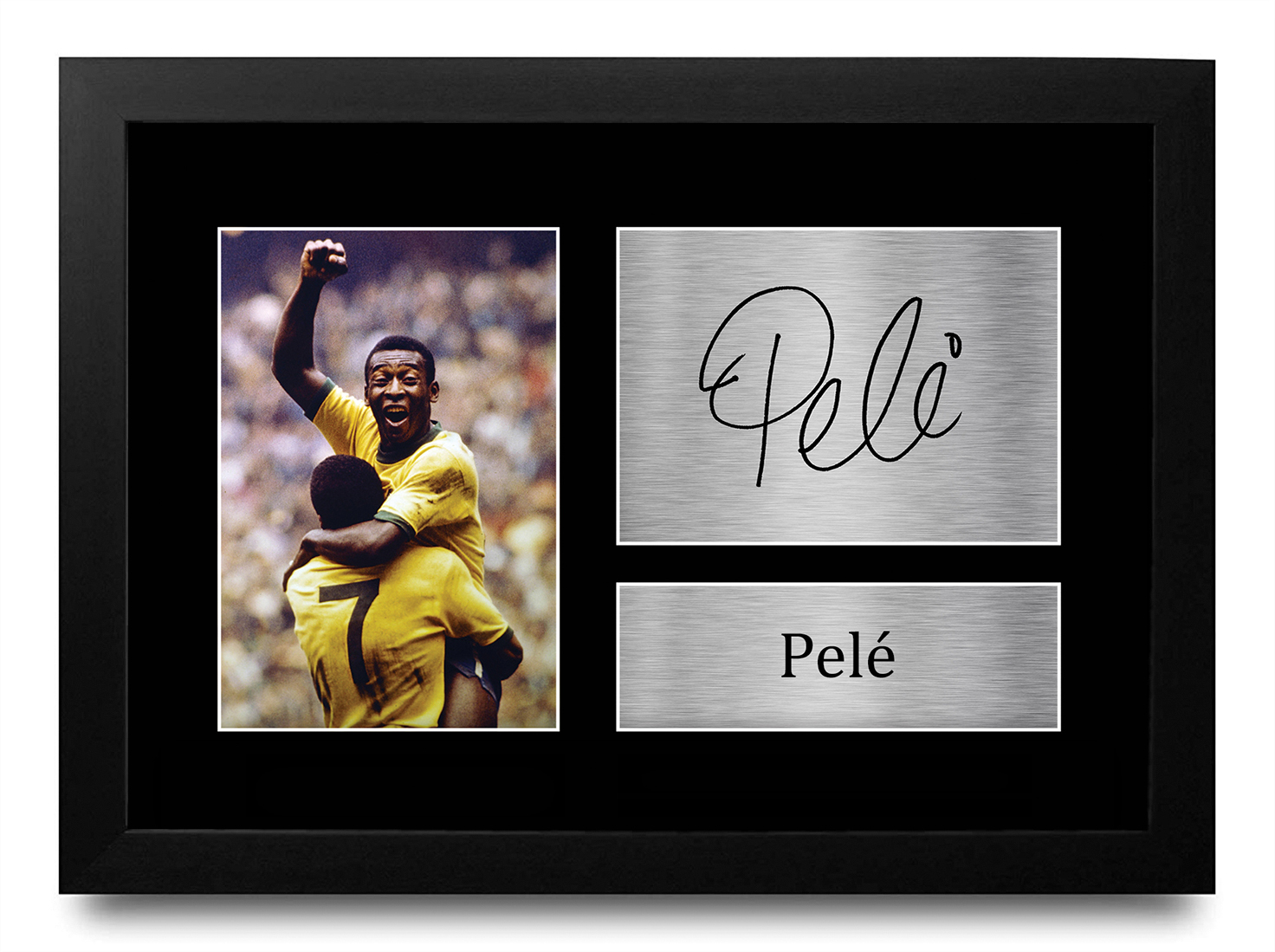 Pele Brazil Framed Gift Ideas Printed Autograph Picture for Football ...