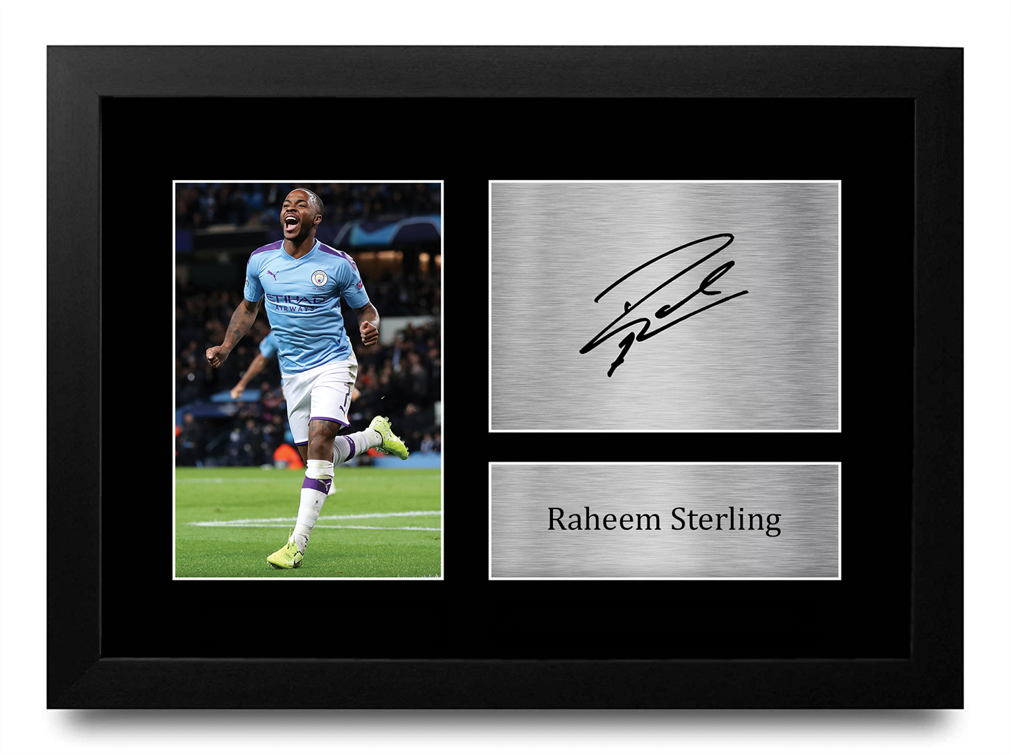 Raheem Sterling Signed A4 Framed Printed Autograph Manchester City ...