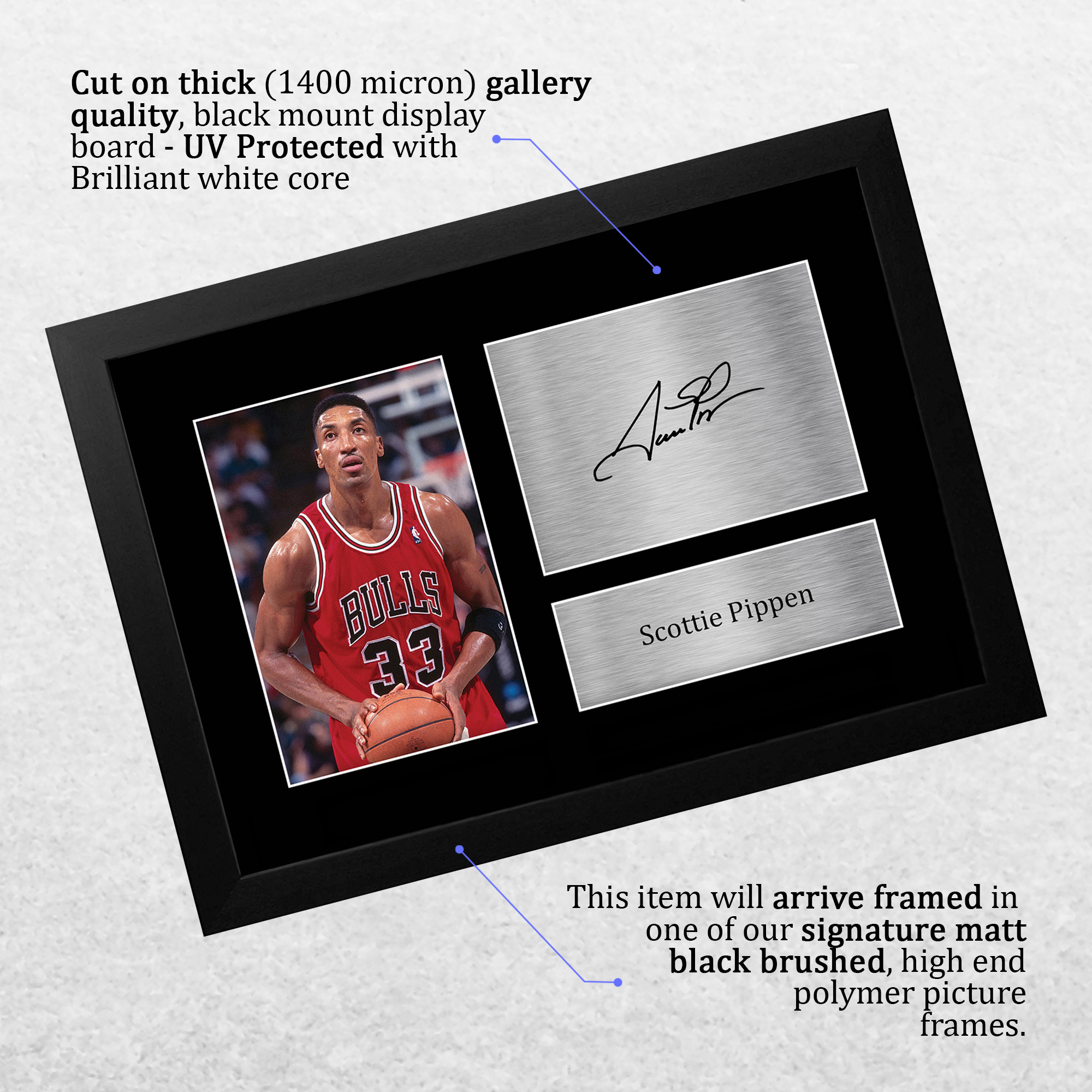 Scottie Pippen Chicago Team Gift Signed Autograph A4 Picture Scottie Pippen Chicago Team Gift Signed Autograph A4 Picture