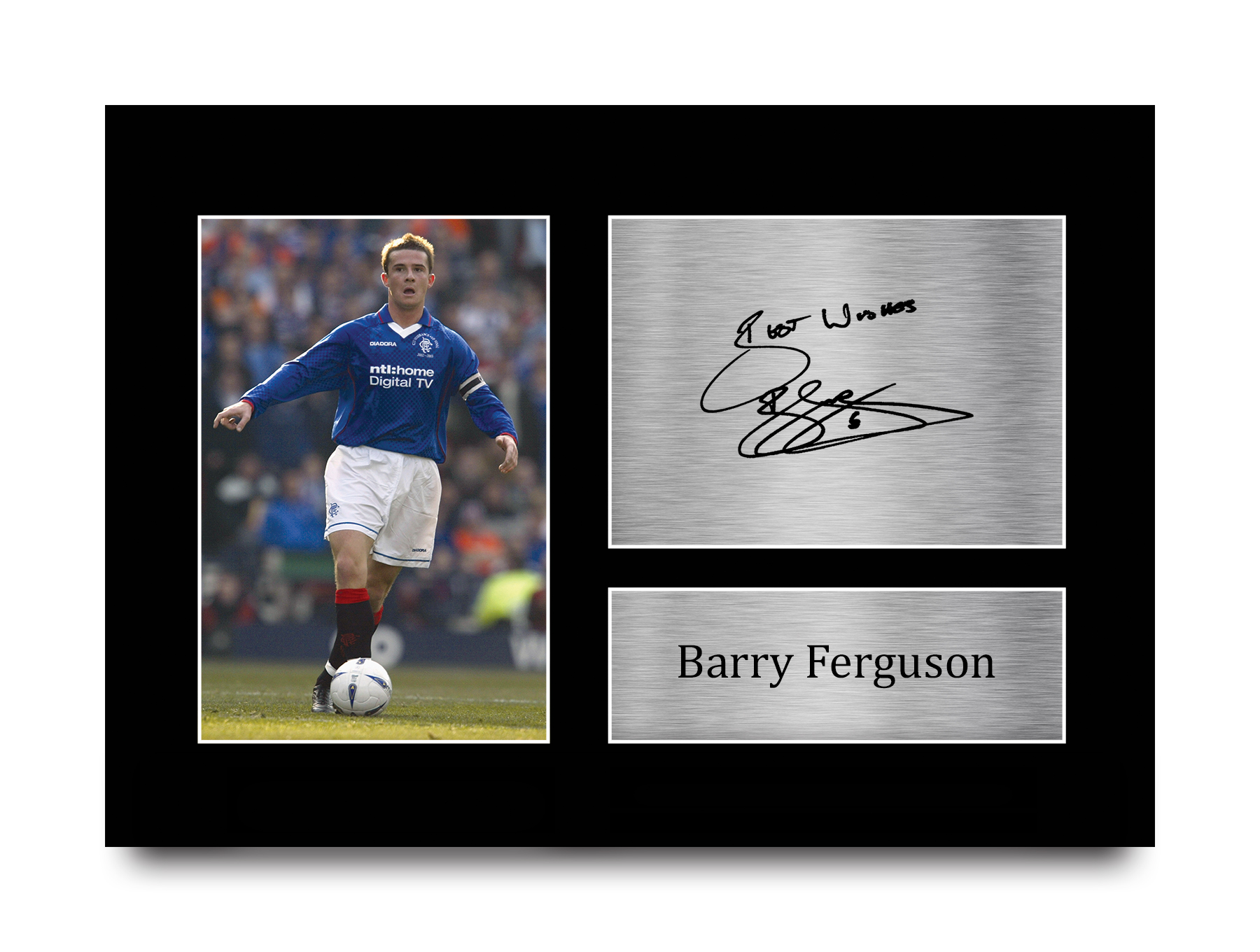 Barry Ferguson Signed Pre Printed Autograph A4 Photo Gift For Rangers ...
