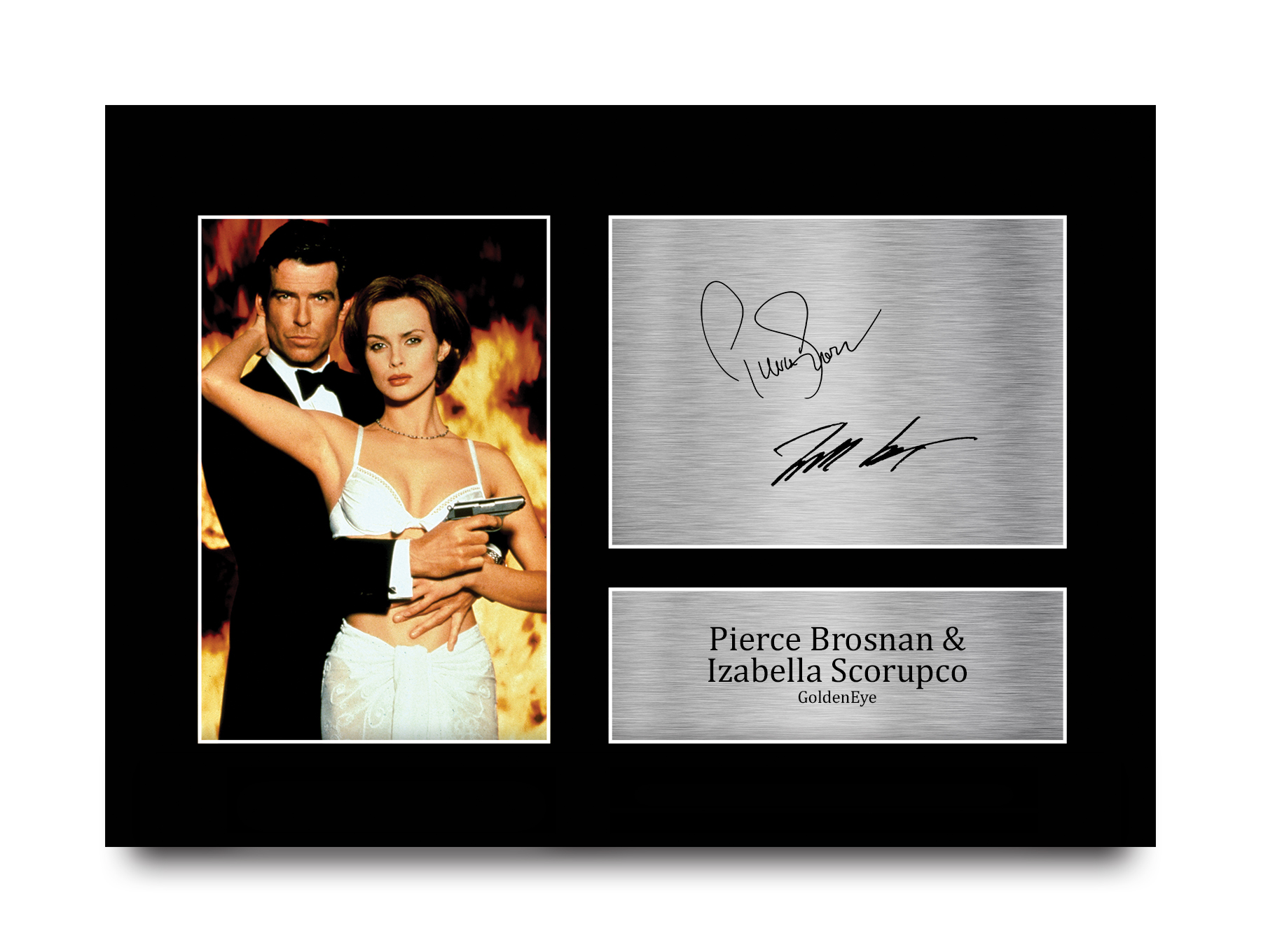 PIERCE BROSNAN IZABELLA Scorupco James Bond GoldenEye Signed A4 Print ...
