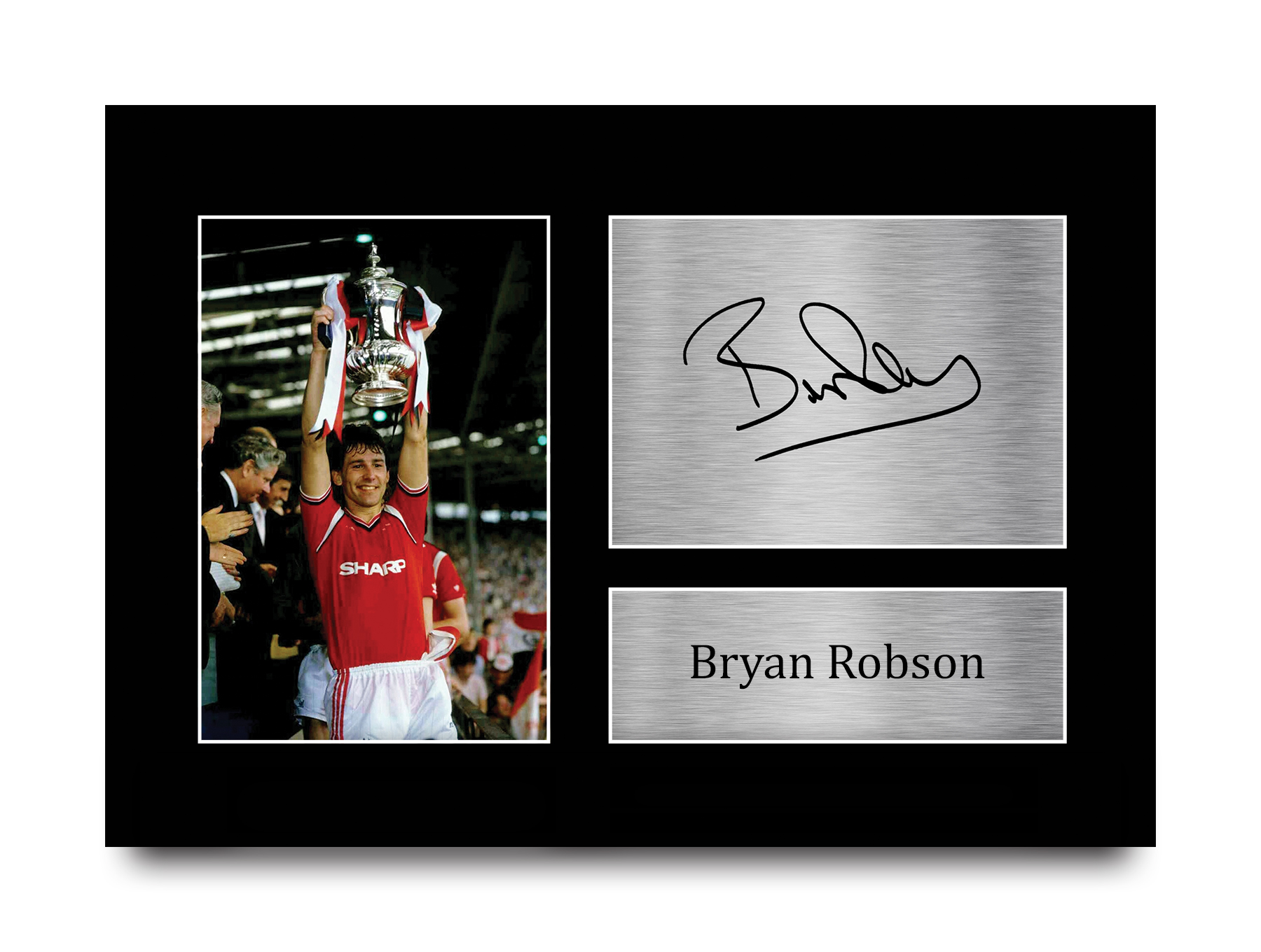Bryan Robson Signed A4 Framed Printed Autograph Man United Print Gift ...