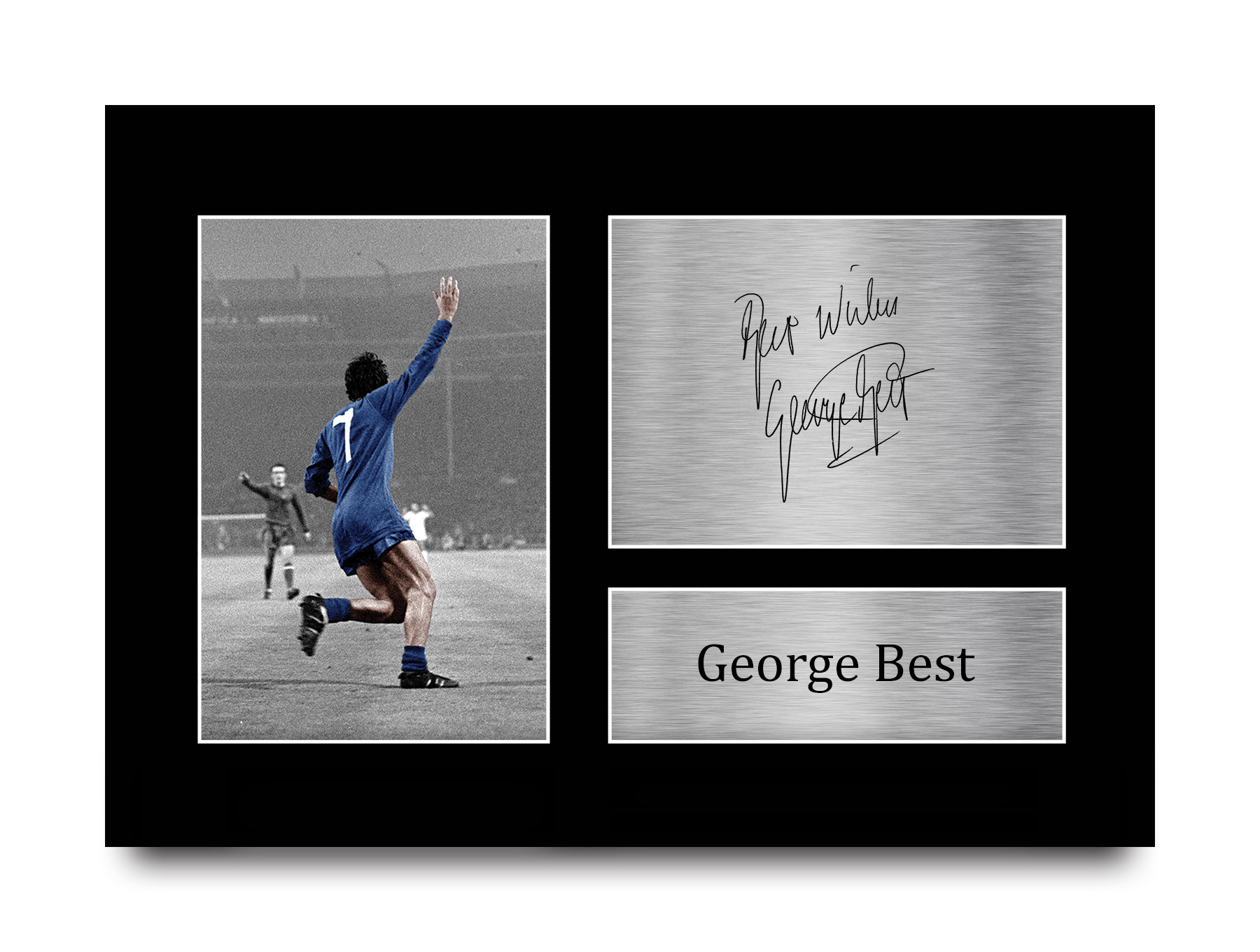 George Best Signed A4 Framed Printed Autograph Man United Print Gift ...