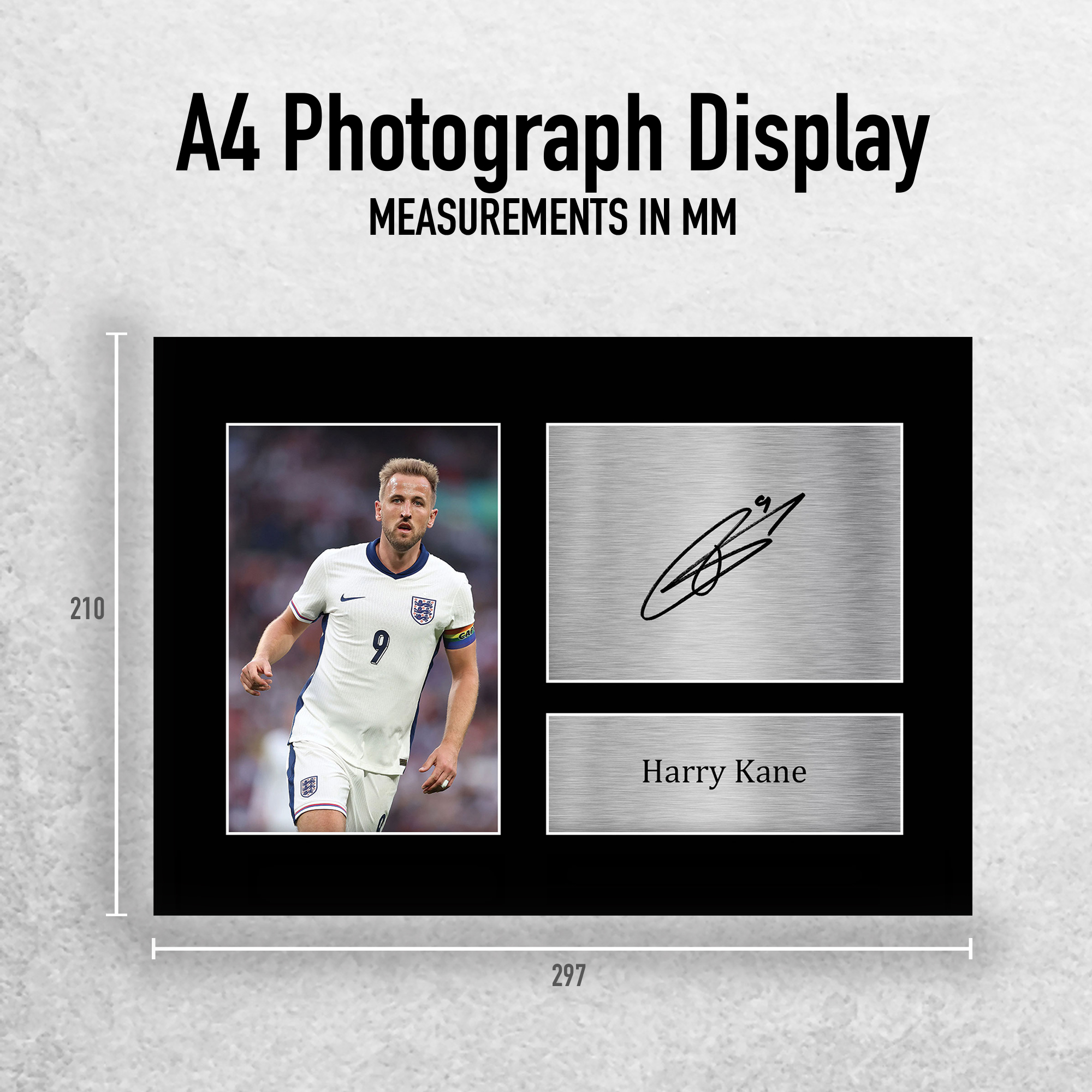 Harry Kane signiert A4 A3 gerahmt bedruckt Autogramm England Euro Fans Druck Ges