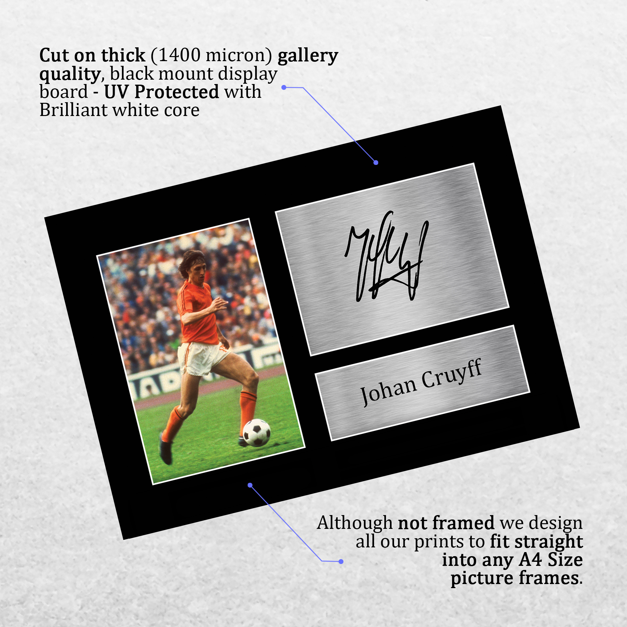 Johan Cruyff Signed Netherlands Pre Printed Autograph Photo Memorabilia ...