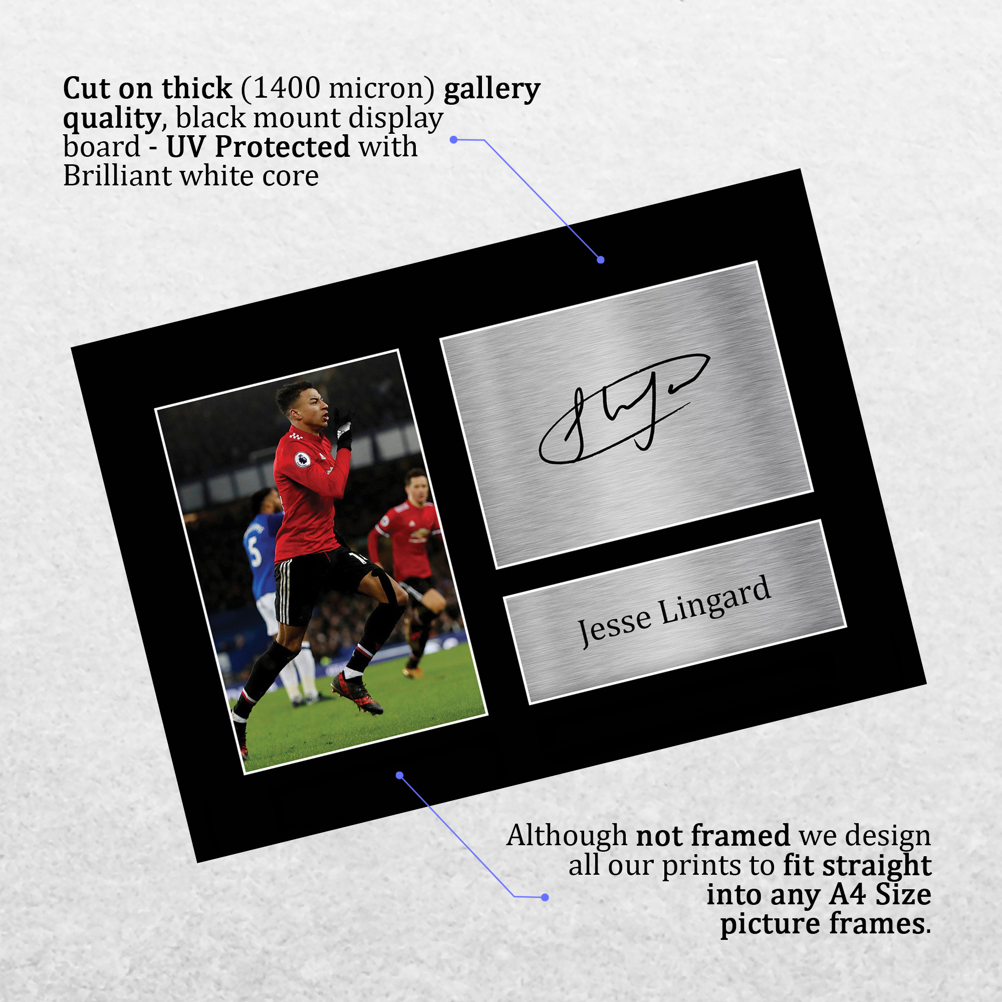 Jesse Lingard Signed Man Utd Pre Printed Autograph Photo Memorabilia ...
