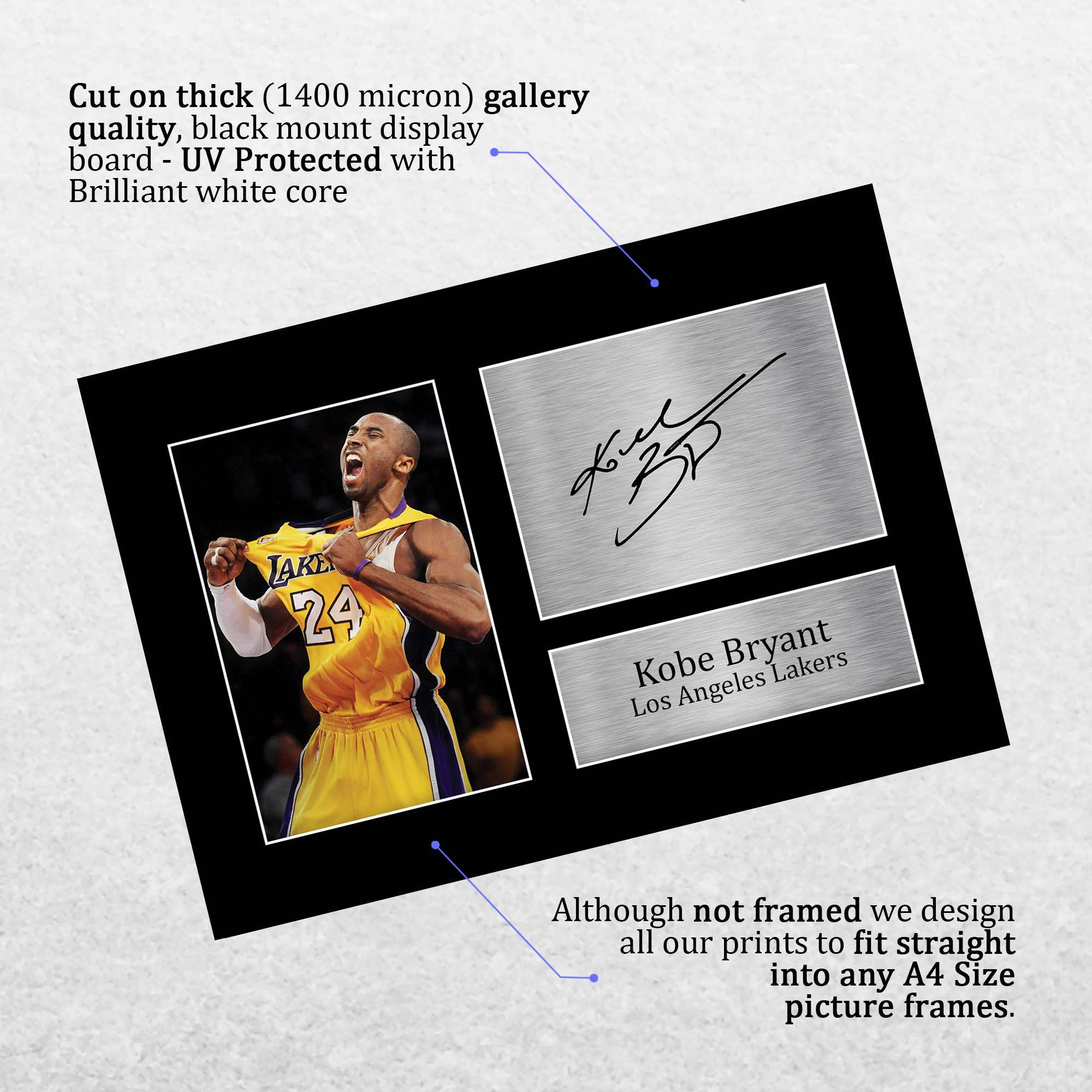 Kobe Bryant Excellent Gift Idea Framed Autograph Picture for Basketball ...