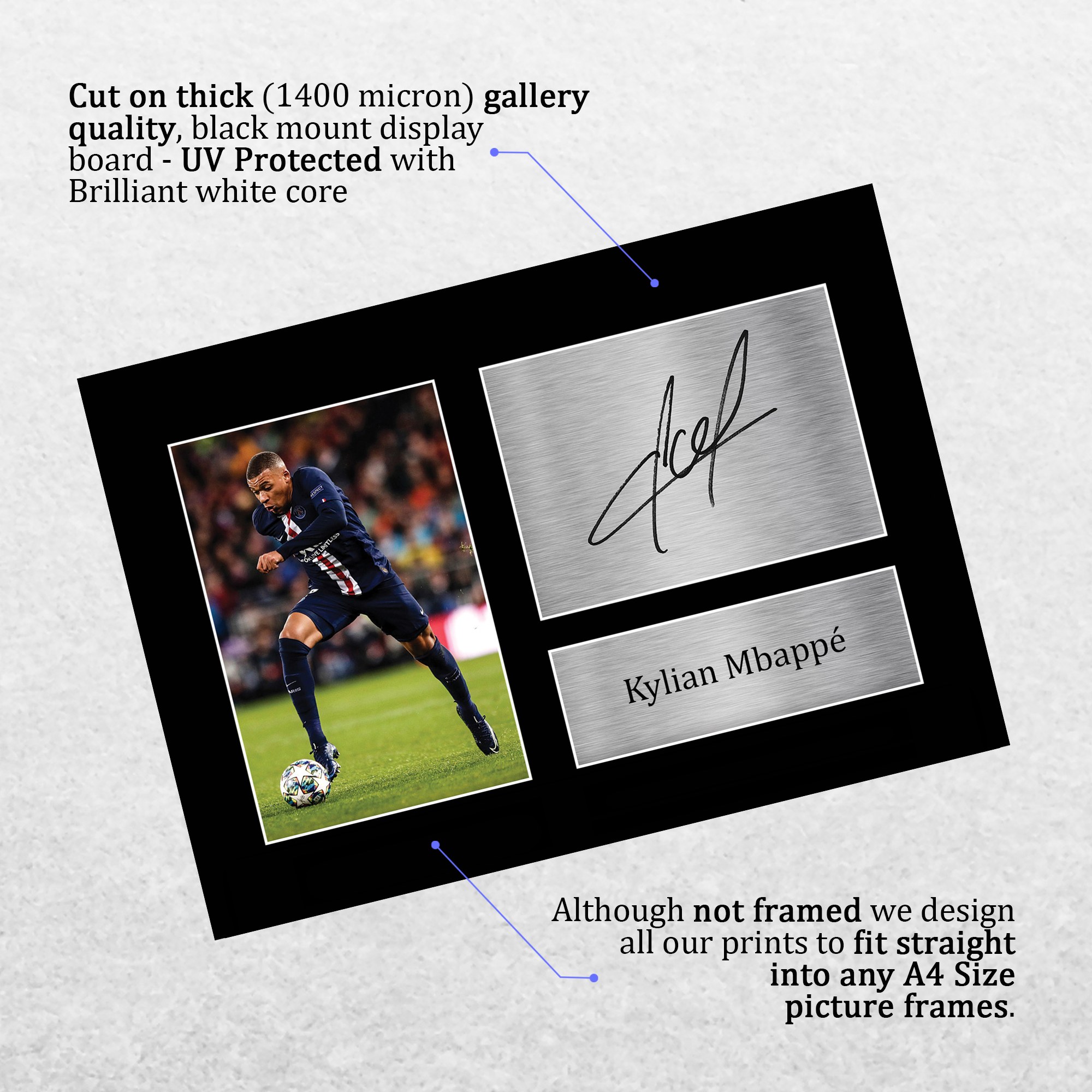 Kylian Mbappe Signed Framed Printed Autograph Memorabilia PSG France ...