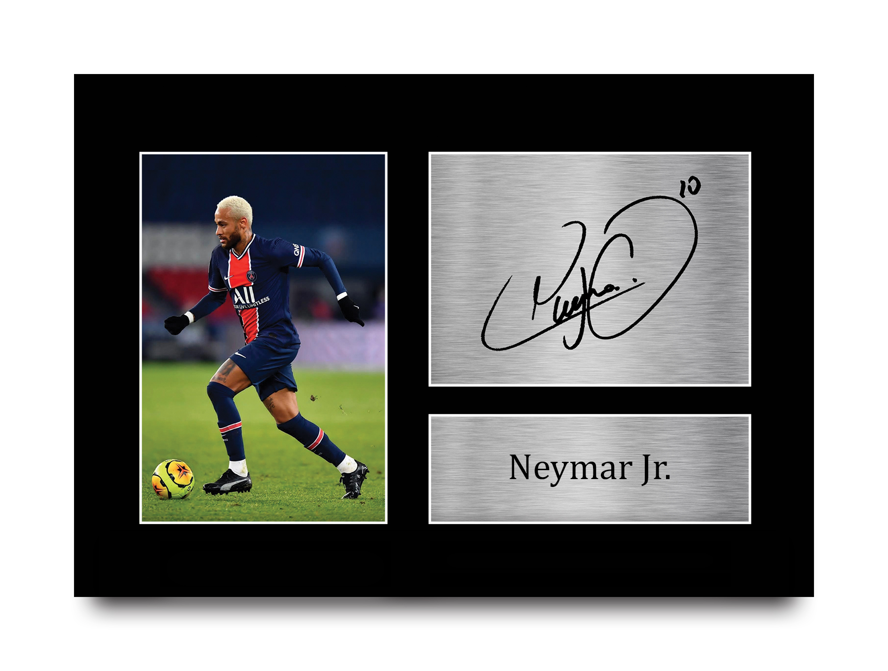 Neymar Jr Signed Pre Printed Autograph A4 Photo Gift For a PSG Fan ...
