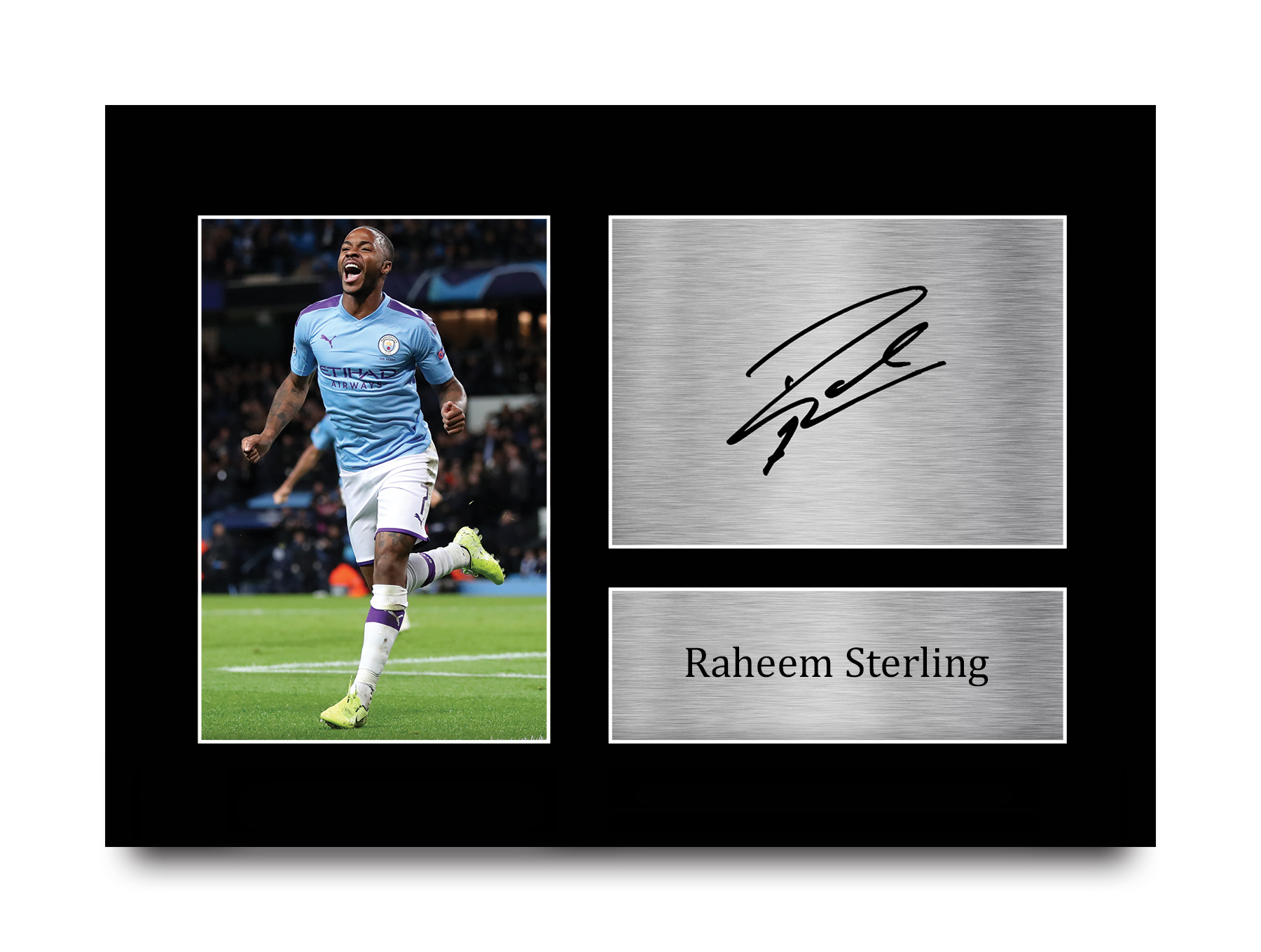 Raheem Sterling Signed A4 Framed Printed Autograph Manchester City ...